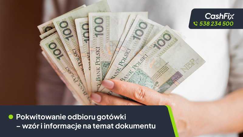 Pokwitowanie odbioru gotówki – wzór Pokwitowanie odbioru gotówki – wzór